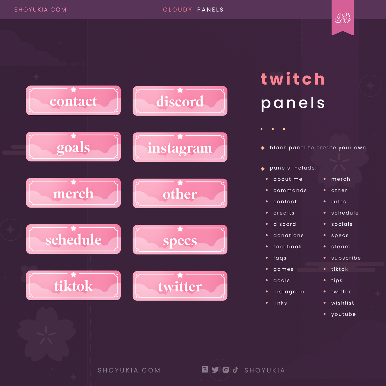 Personalized Twitch Panels | Professional Designs for Streamers – Yukia Sho Studios Ltd.