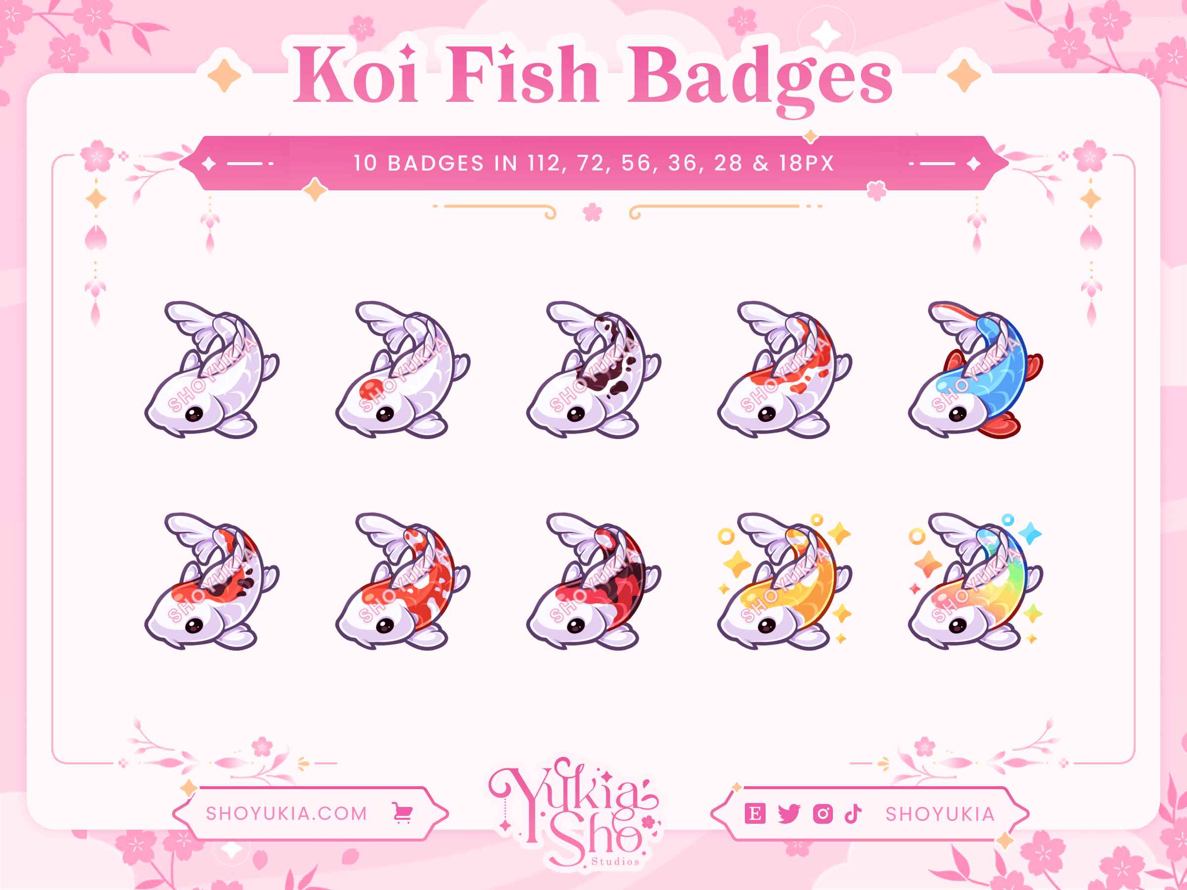 Koi Fish Twitch Sub Badges – Yukia Sho Studios Ltd.