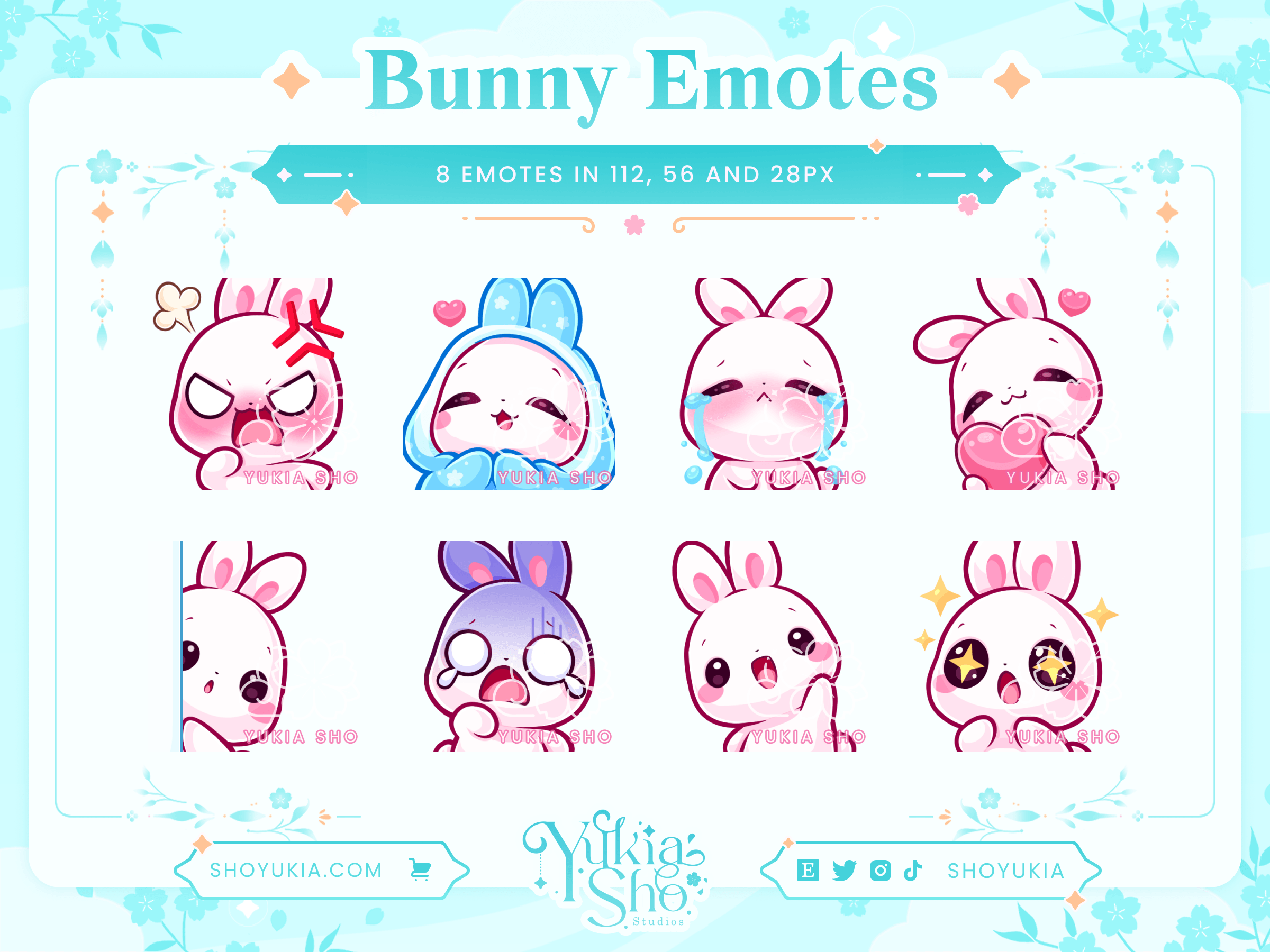 Bunny Twitch Emotes – Yukia Sho Studios Ltd.