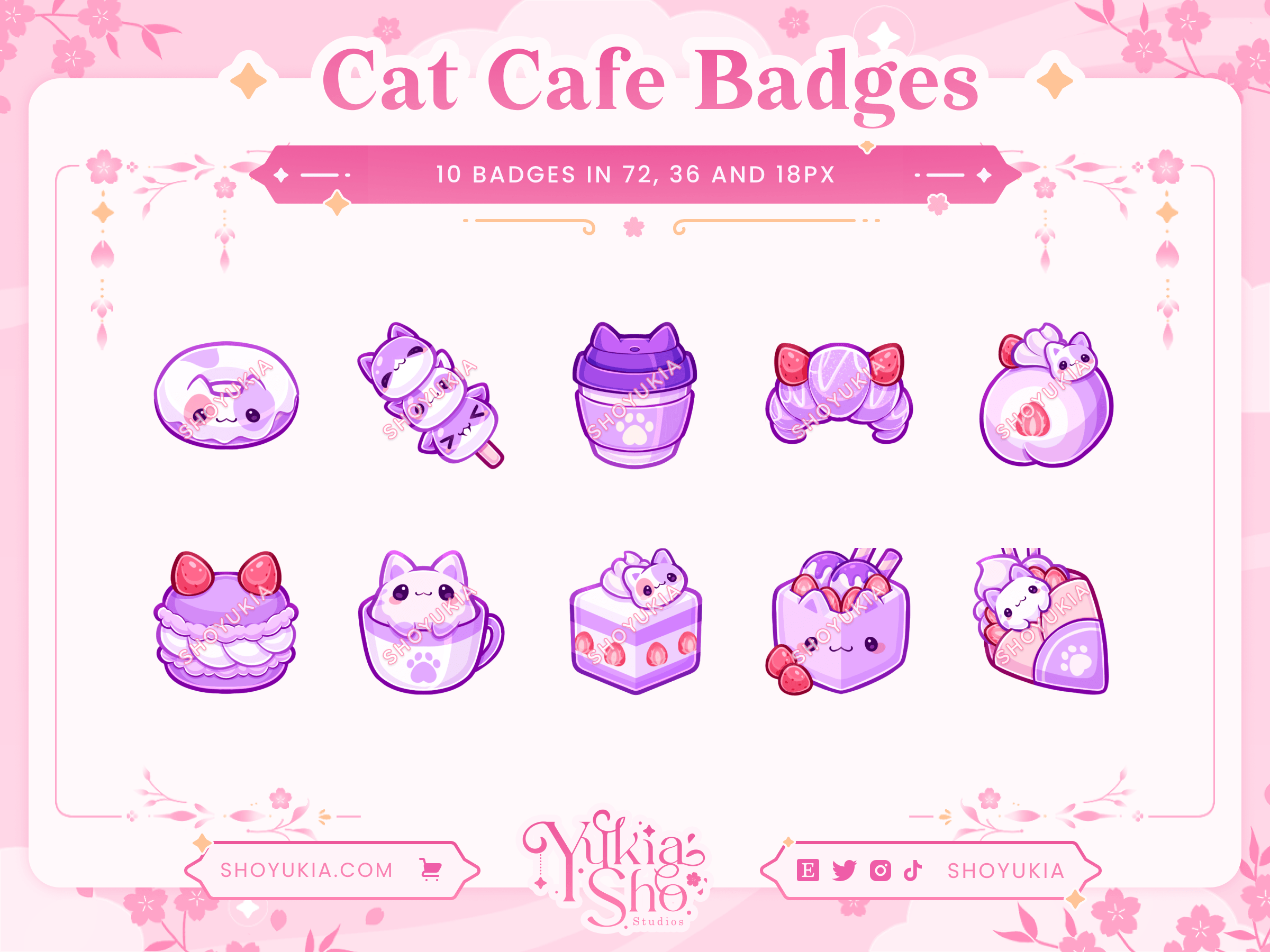 Cat Cafe Sub Badges – Yukia Sho Studios Ltd.