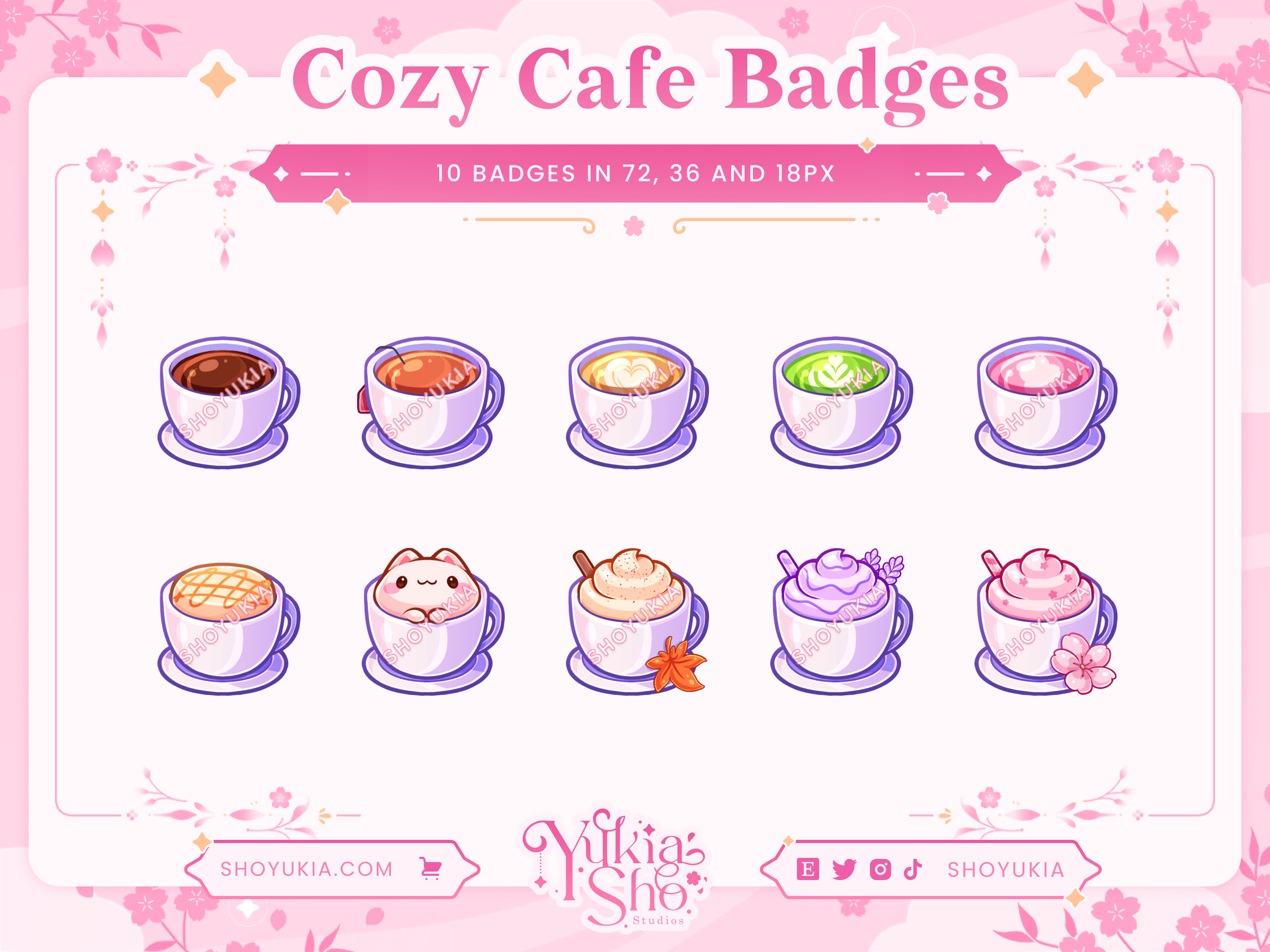 Cozy Cafe Twitch Sub Badges & Flairs – Yukia Sho Studios Ltd.