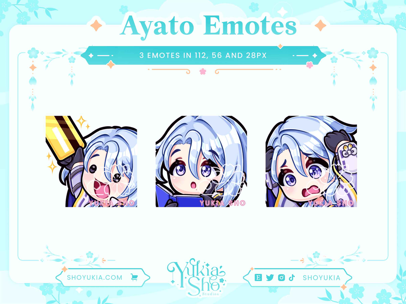 Genshin Impact Ayato Twitch Emotes – Yukia Sho Studios Ltd.
