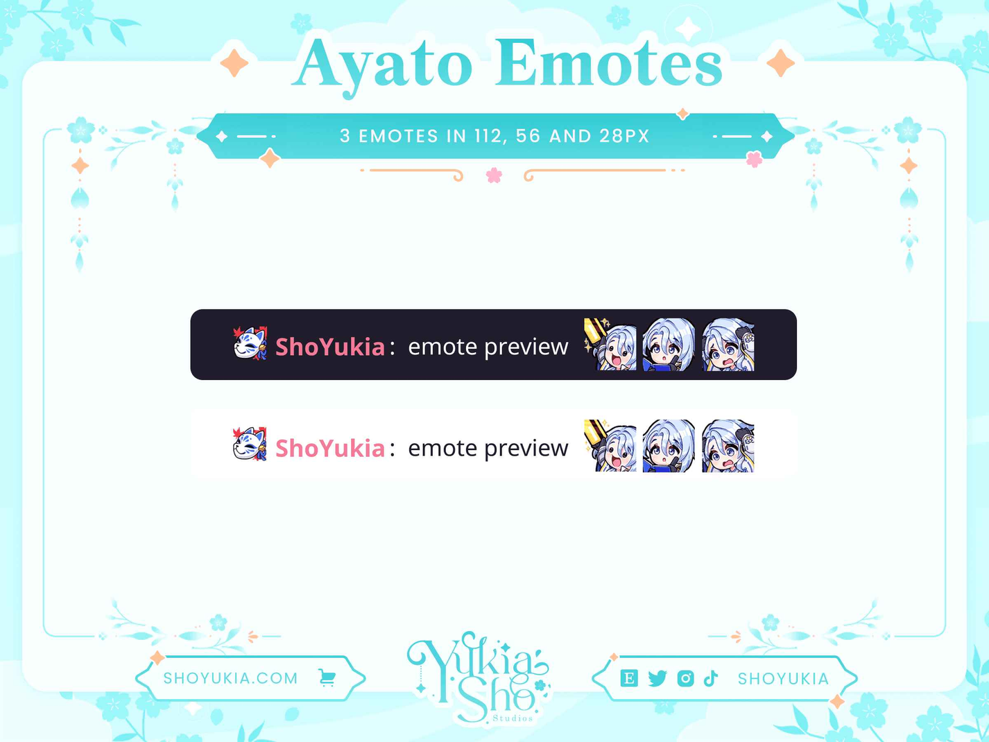 Genshin Impact Ayato Twitch Emotes – Yukia Sho Studios Ltd.