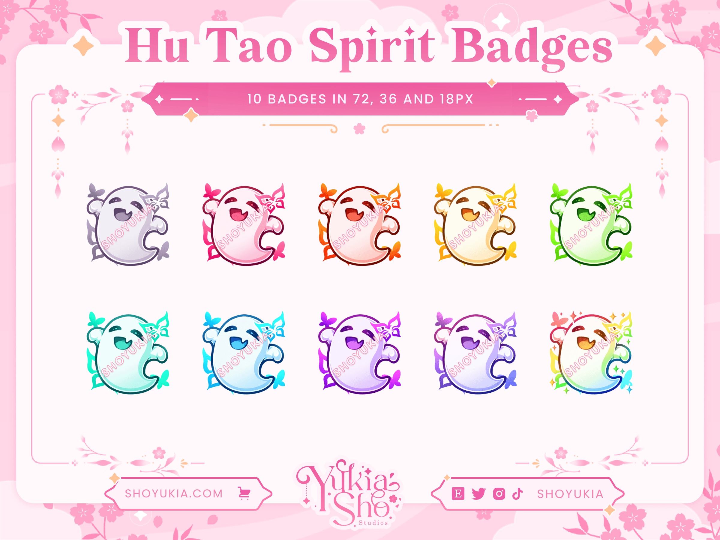 Genshin Impact Hu Tao Spirit Twitch Sub Badges – Yukia Sho Studios Ltd.