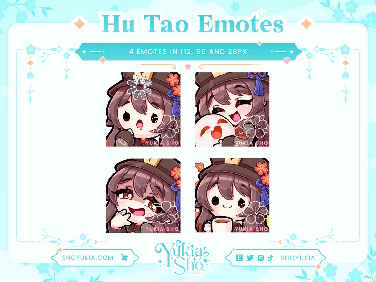 Genshin Impact Hu Tao Twitch Emotes – Yukia Sho Studios Ltd.