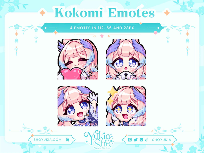 Genshin Impact Kokomi Twitch Emotes – Yukia Sho Studios Ltd.