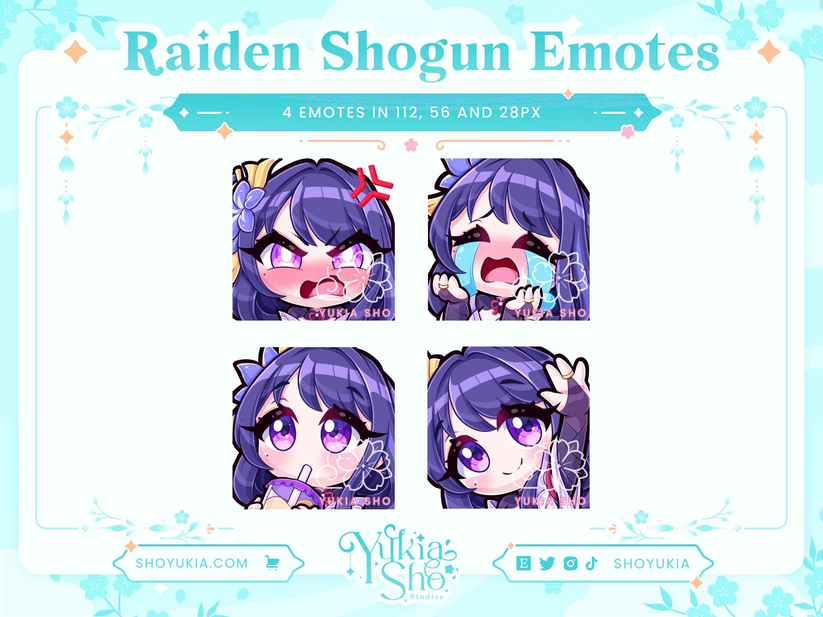 Genshin Impact Raiden Shogun Twitch Emotes – Yukia Sho Studios Ltd.