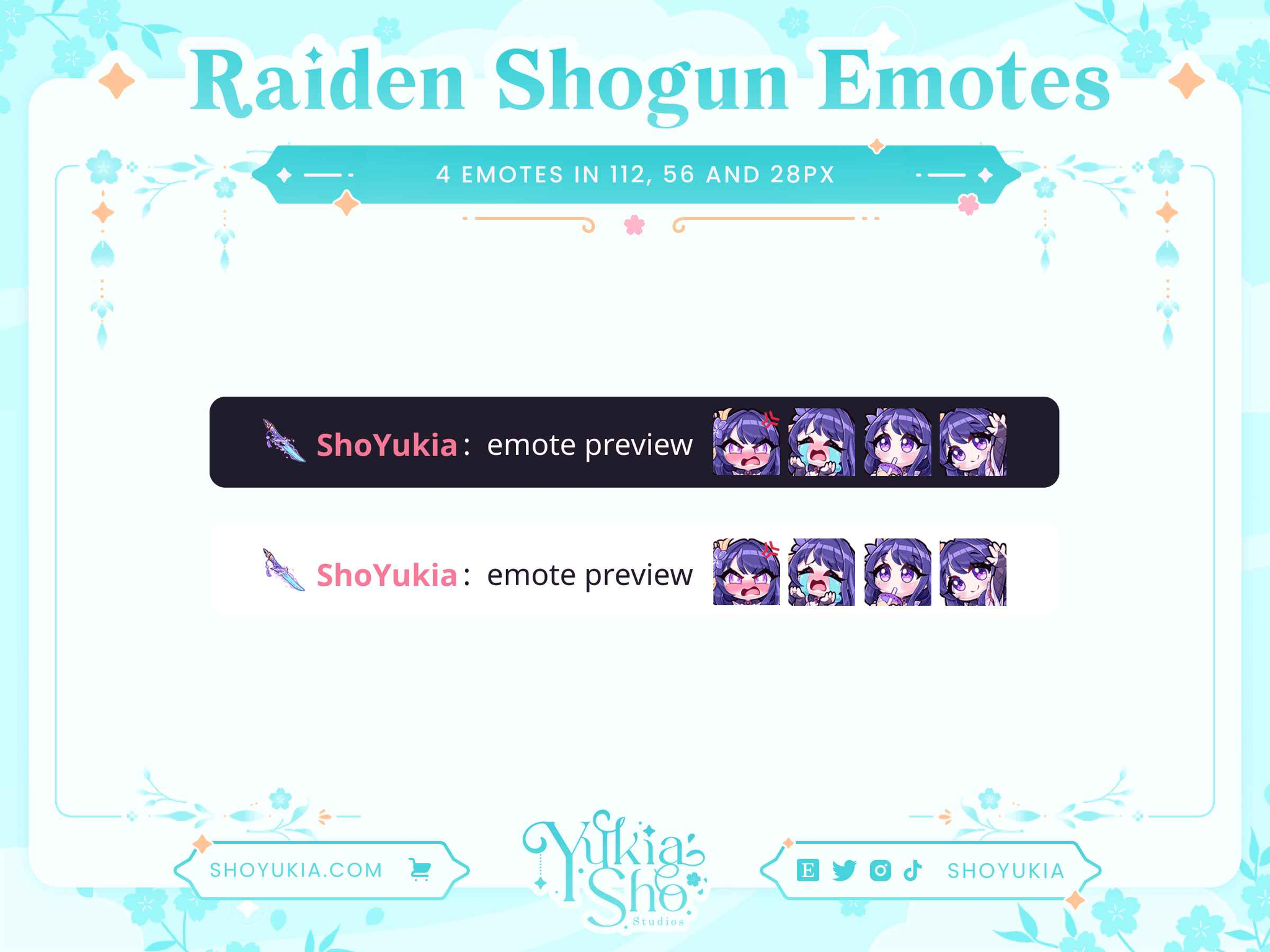 Genshin Impact Raiden Shogun Emotes pour Twitch/Discord – Yukia Sho ...