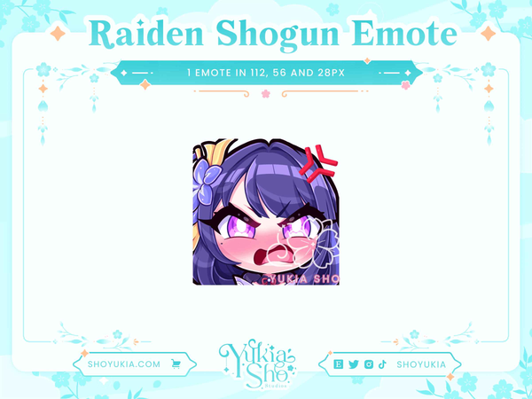 Genshin Impact Raiden Shogun Twitch Emotes – Yukia Sho Studios Ltd.