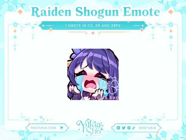 Genshin Impact Raiden Shogun Twitch Emotes – Yukia Sho Studios Ltd.