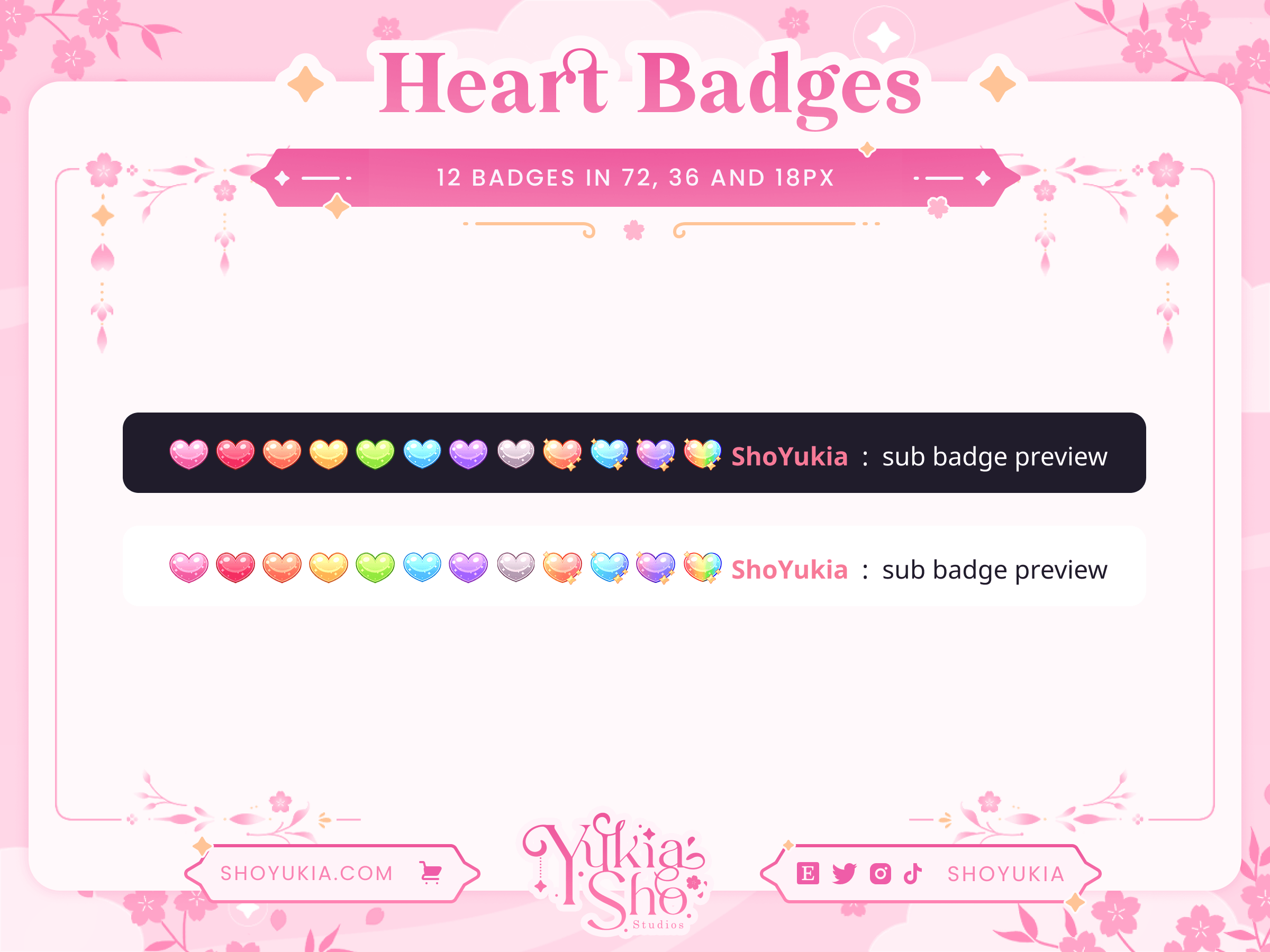 Heart Sub Badges – Yukia Sho Studios Ltd.