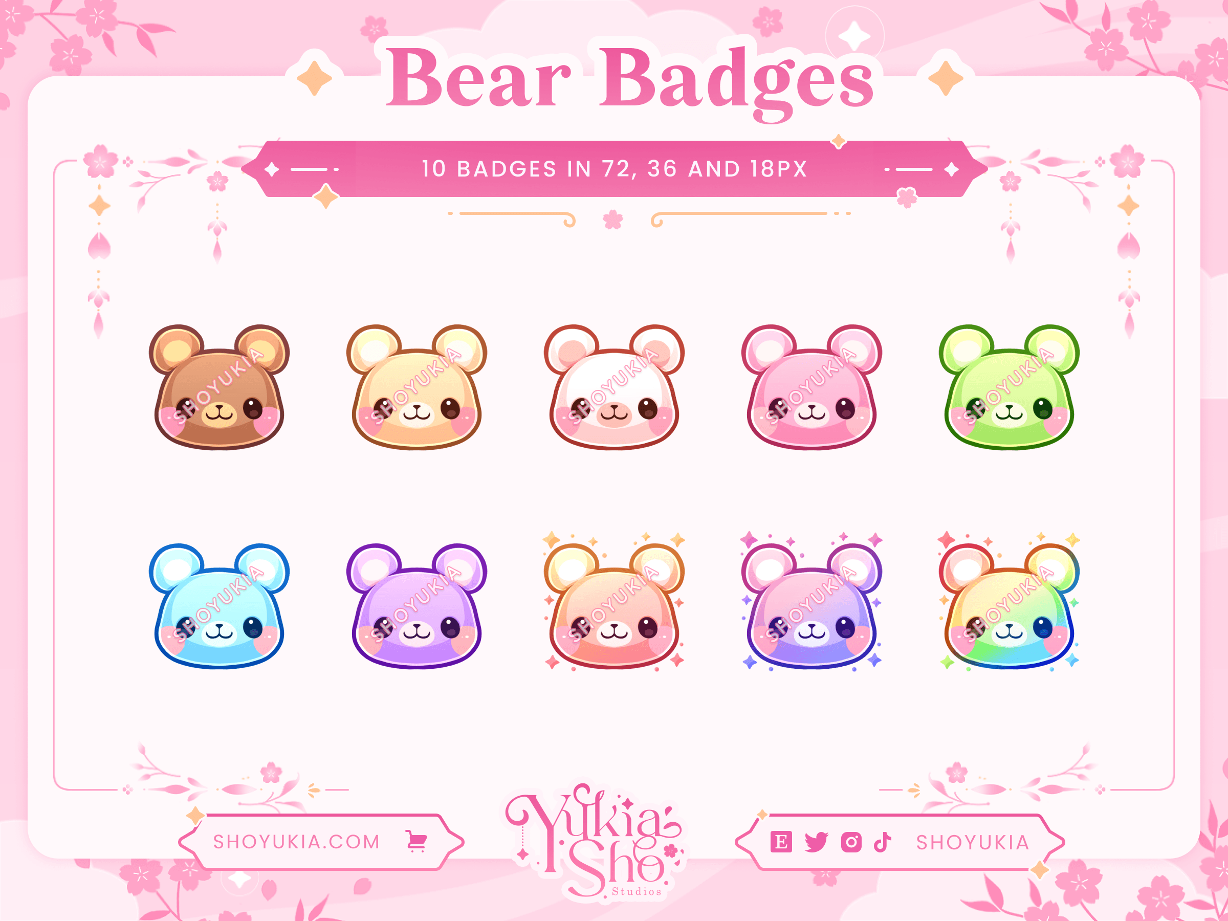 Kawaii Bear Twitch Sub Badges – Yukia Sho Studios Ltd.