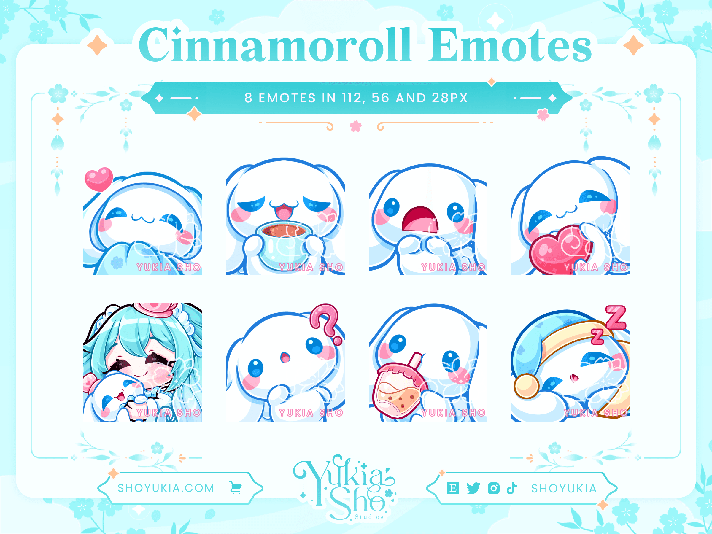 Kawaii Cinna Roll Twitch Stream Emotes – Yukia Sho Studios Ltd.