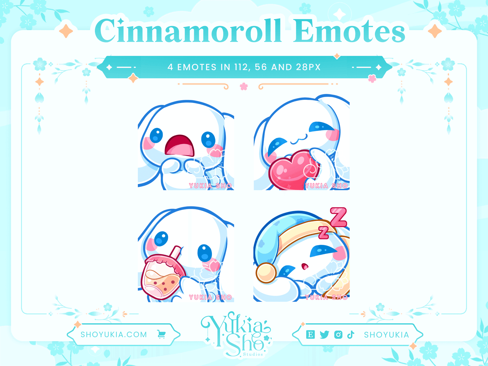 Kawaii Cinna Roll Twitch Stream Emotes – Yukia Sho Studios Ltd.