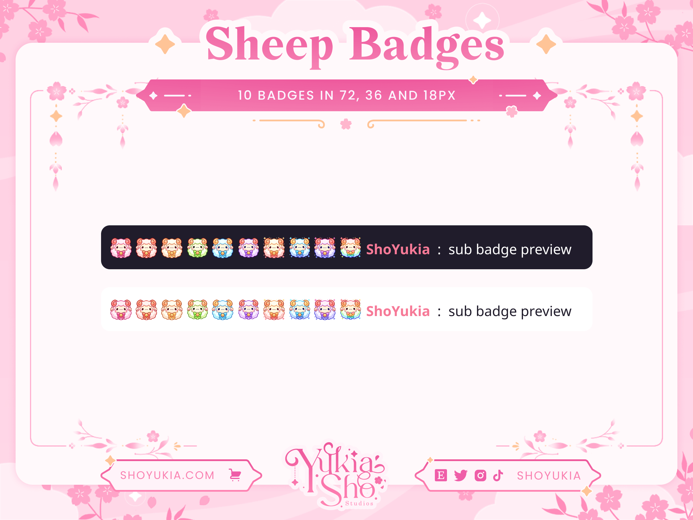 Kawaii Sheep Twitch Sub Badges – Yukia Sho Studios Ltd.