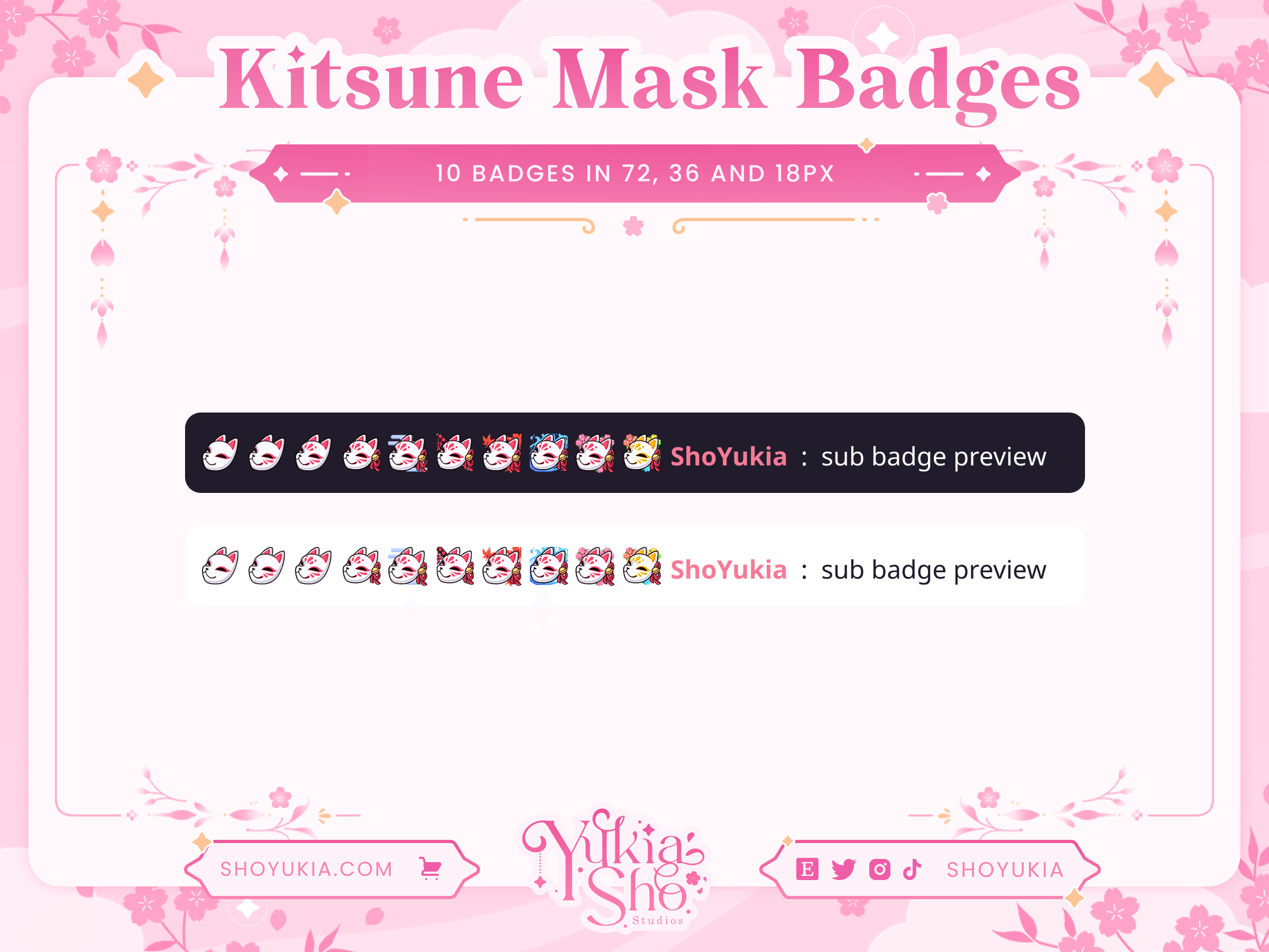 Kitsune Mask Sub Badges – Yukia Sho Studios Ltd.