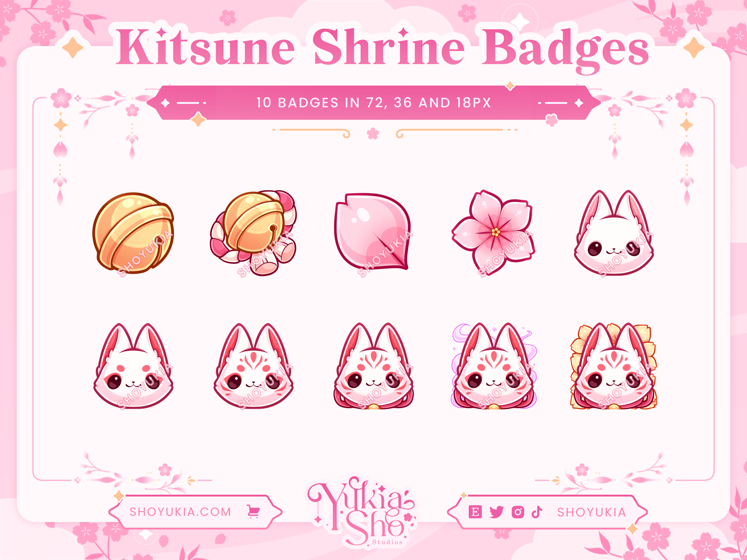 Kitsune Shrine Sub Badges – Yukia Sho Studios Ltd.