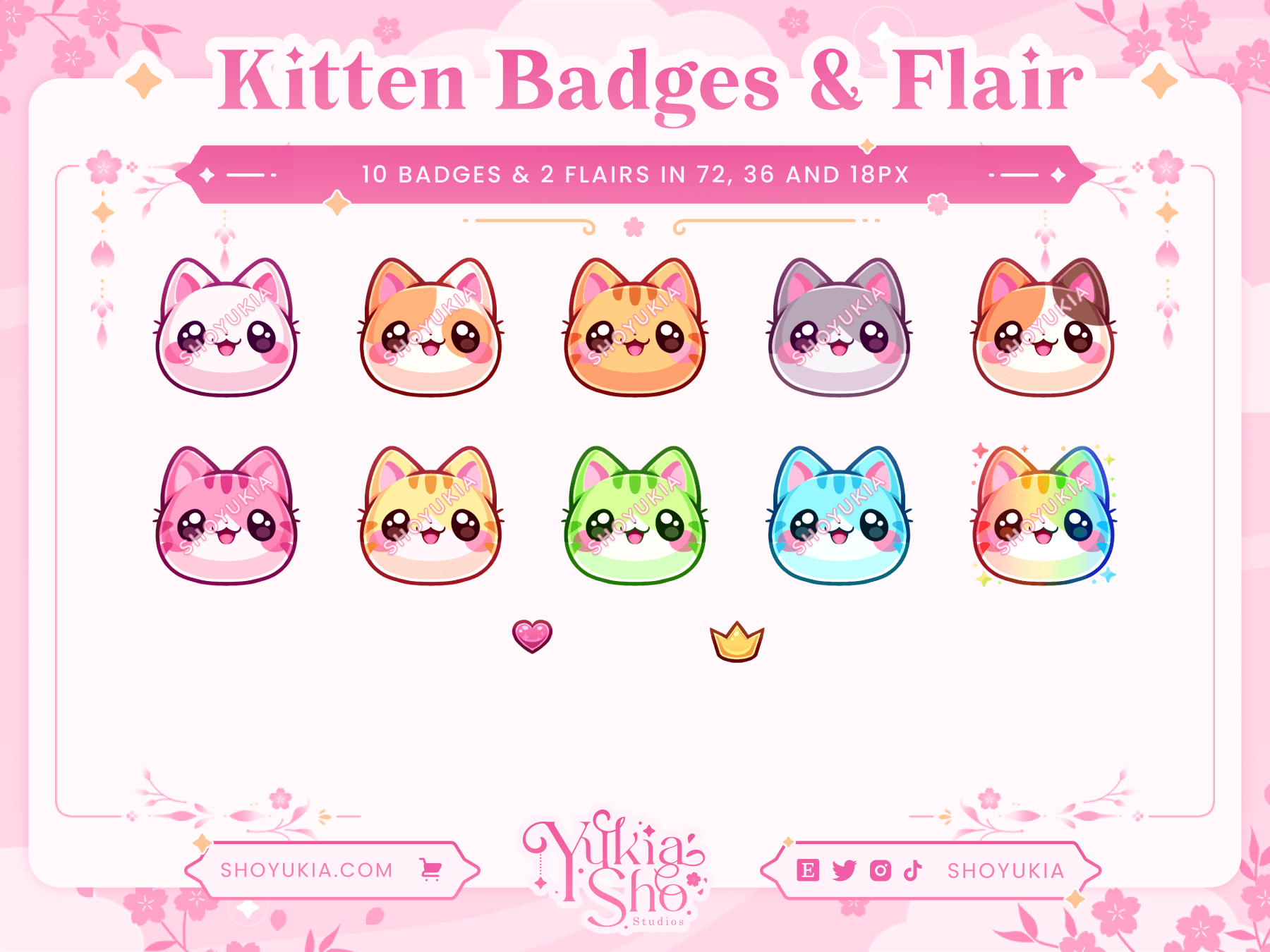 Kitten Twitch Sub Badges & Flairs – Yukia Sho Studios Ltd.
