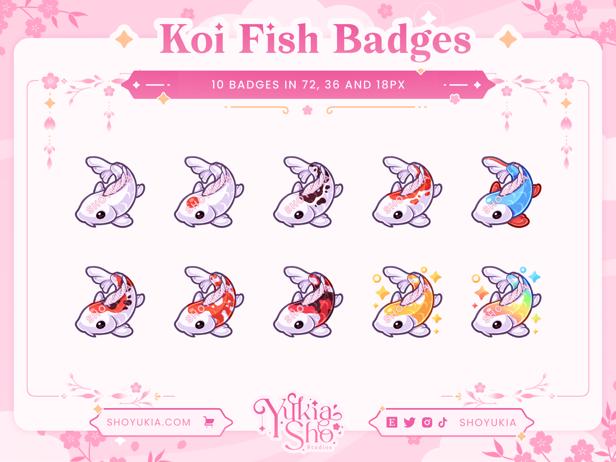 Koi Fish Twitch Sub Badges – Yukia Sho Studios Ltd.