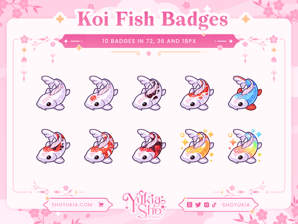 Koi Fish Twitch Sub Badges – Yukia Sho Studios Ltd.
