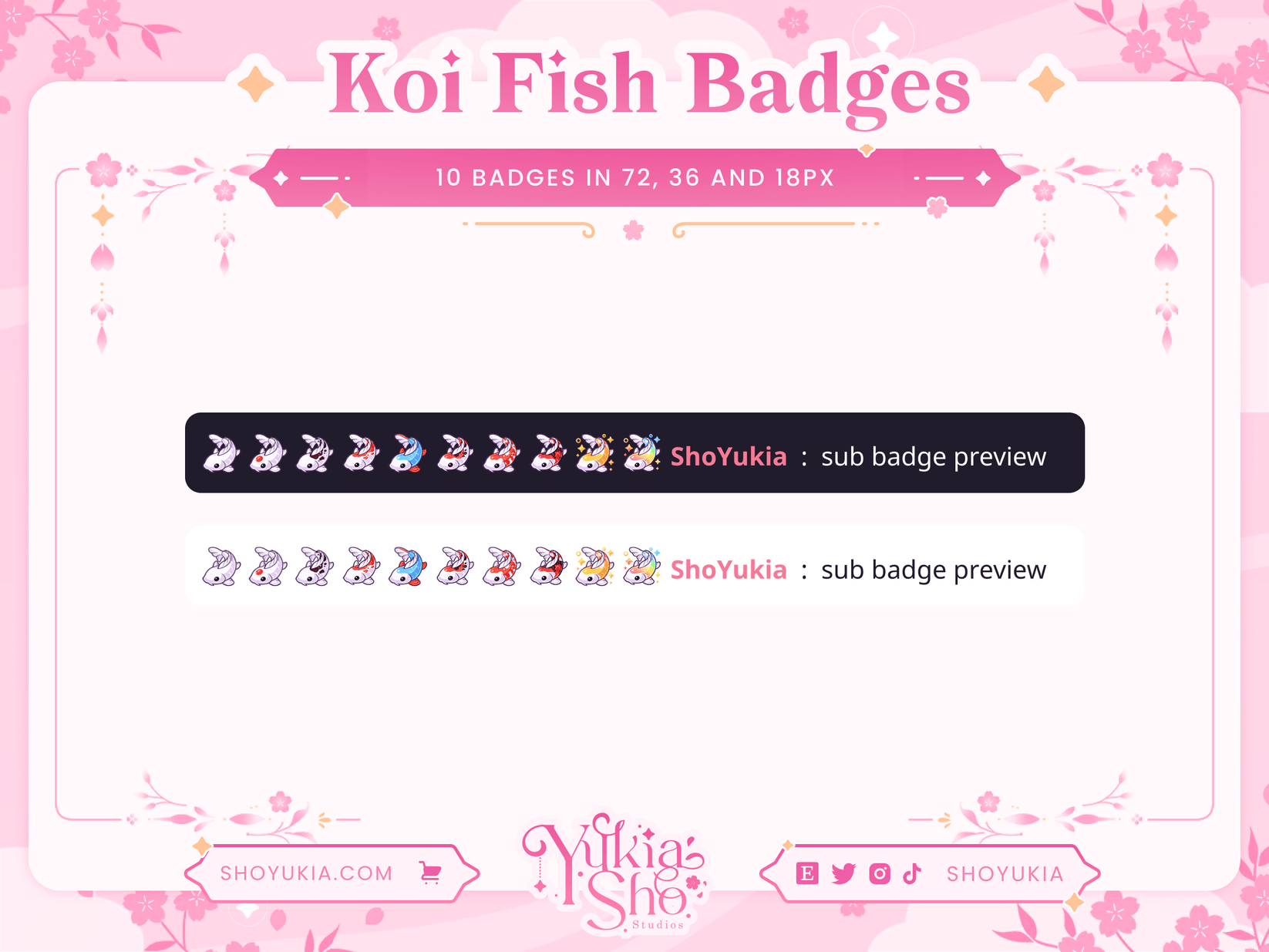 Koi Fish Twitch Sub Badges – Yukia Sho Studios Ltd.