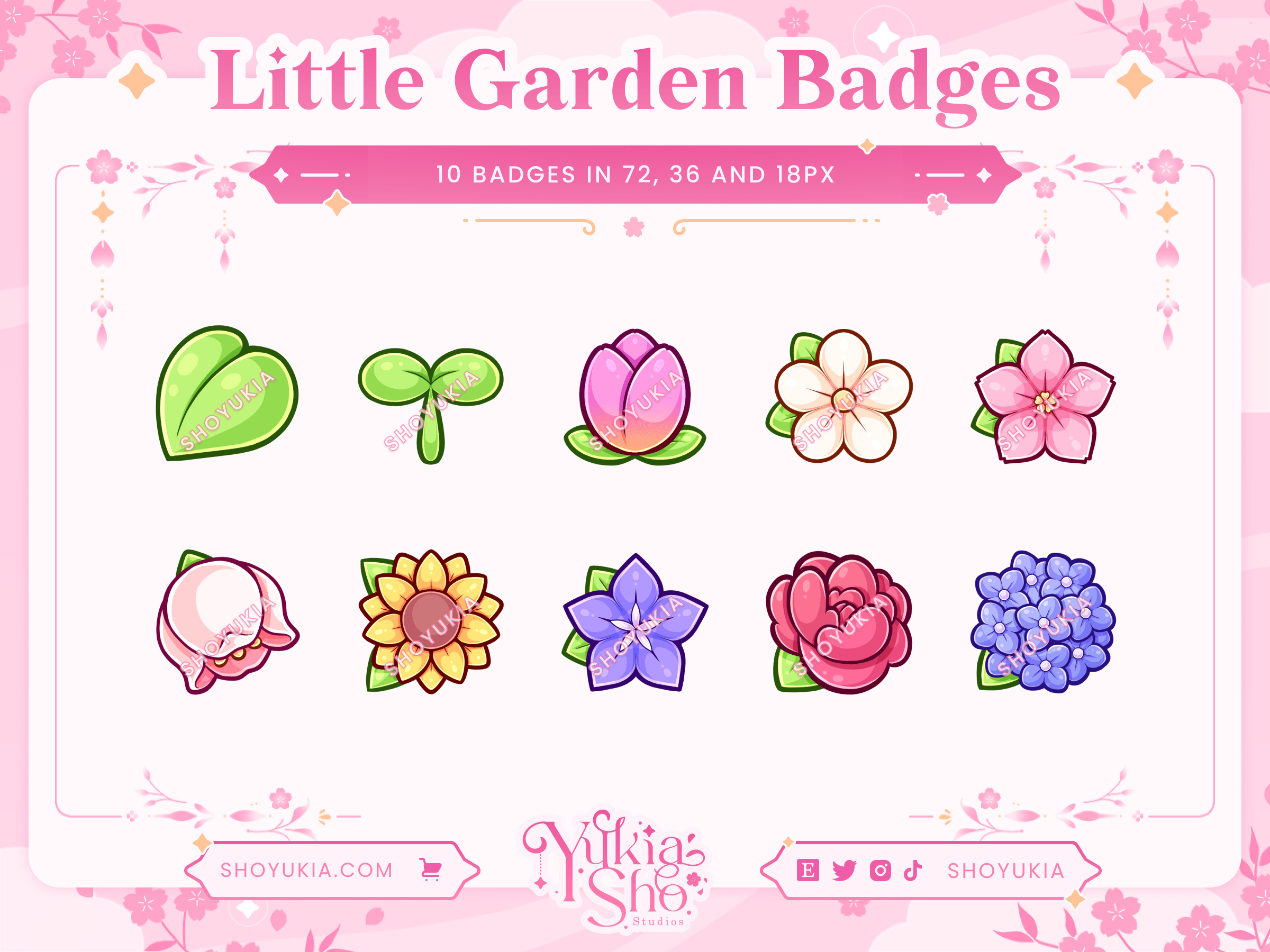 Flowers & Plants Sub Badges – Yukia Sho Studios Ltd.