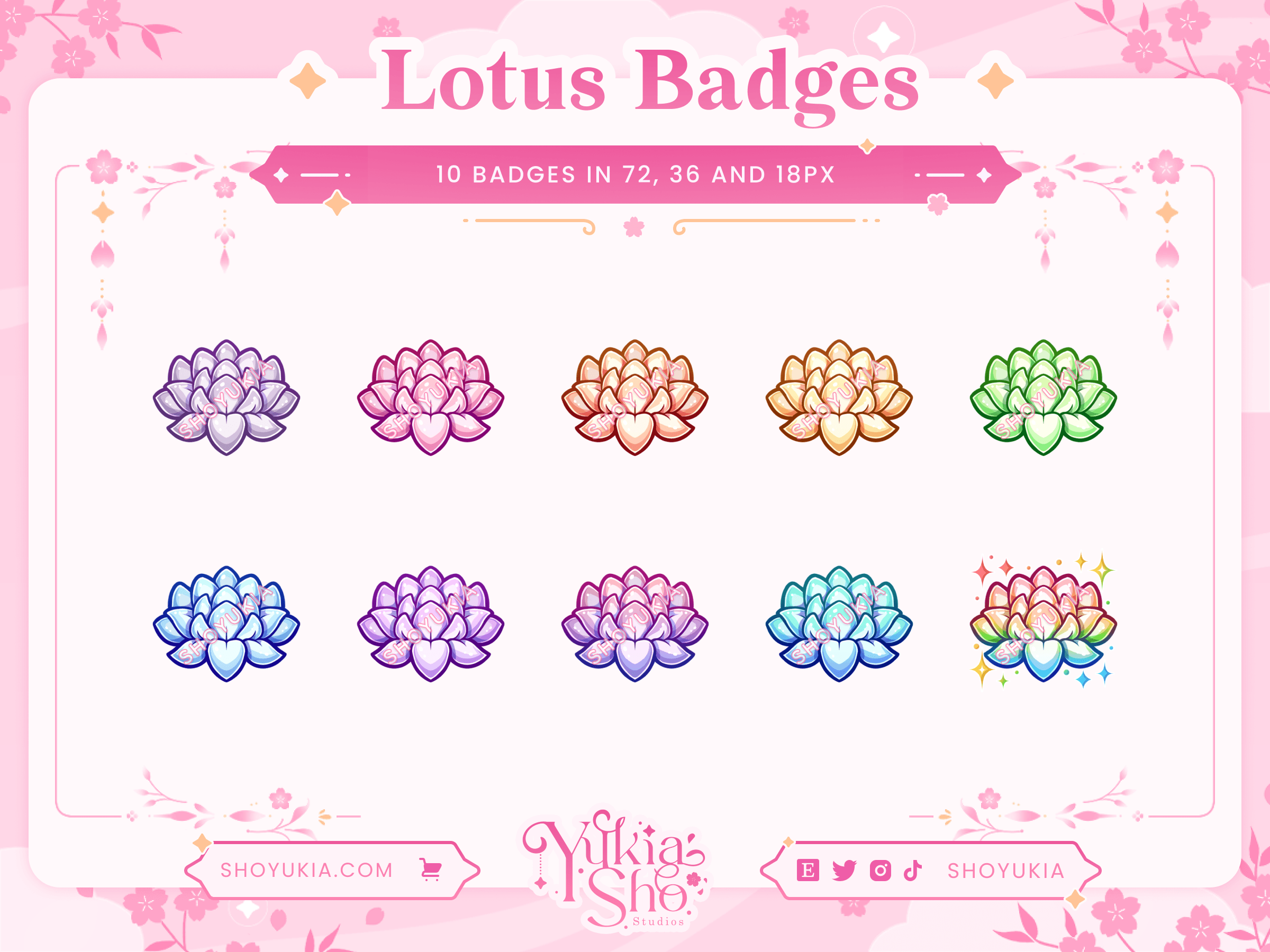 Lotus Twitch Sub Badges – Yukia Sho Studios Ltd.