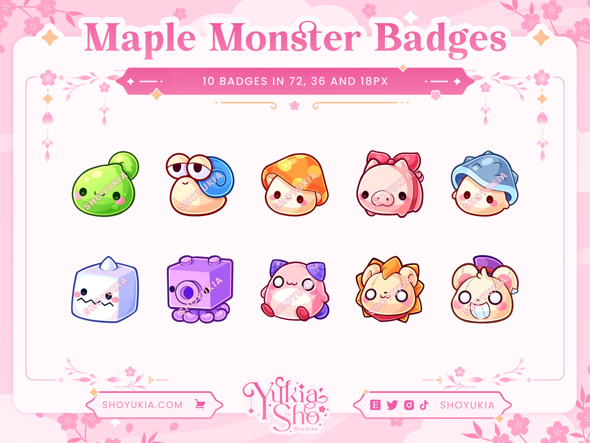 MapleStory Monster Twitch Sub Badges – Yukia Sho Studios Ltd.