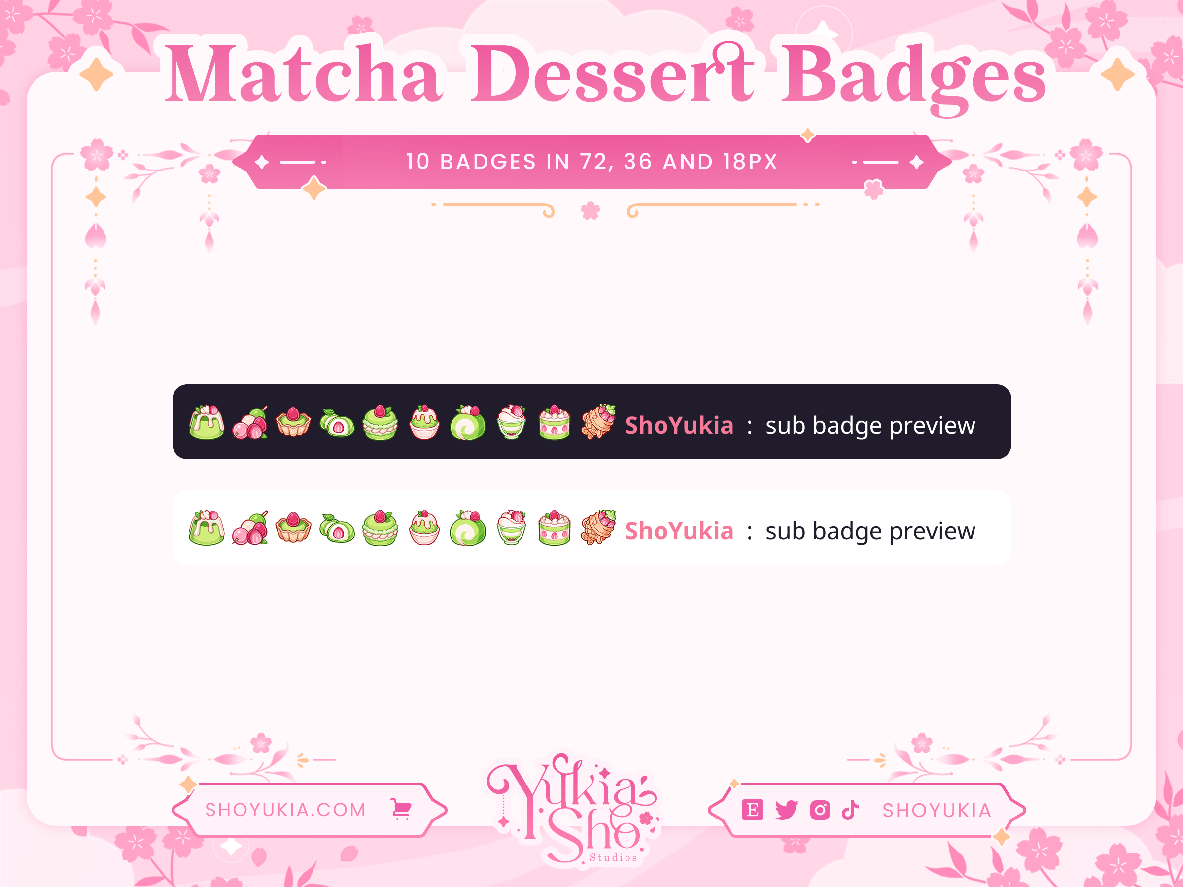 Matcha Japanese Desserts Sub Badges – Yukia Sho Studios Ltd.
