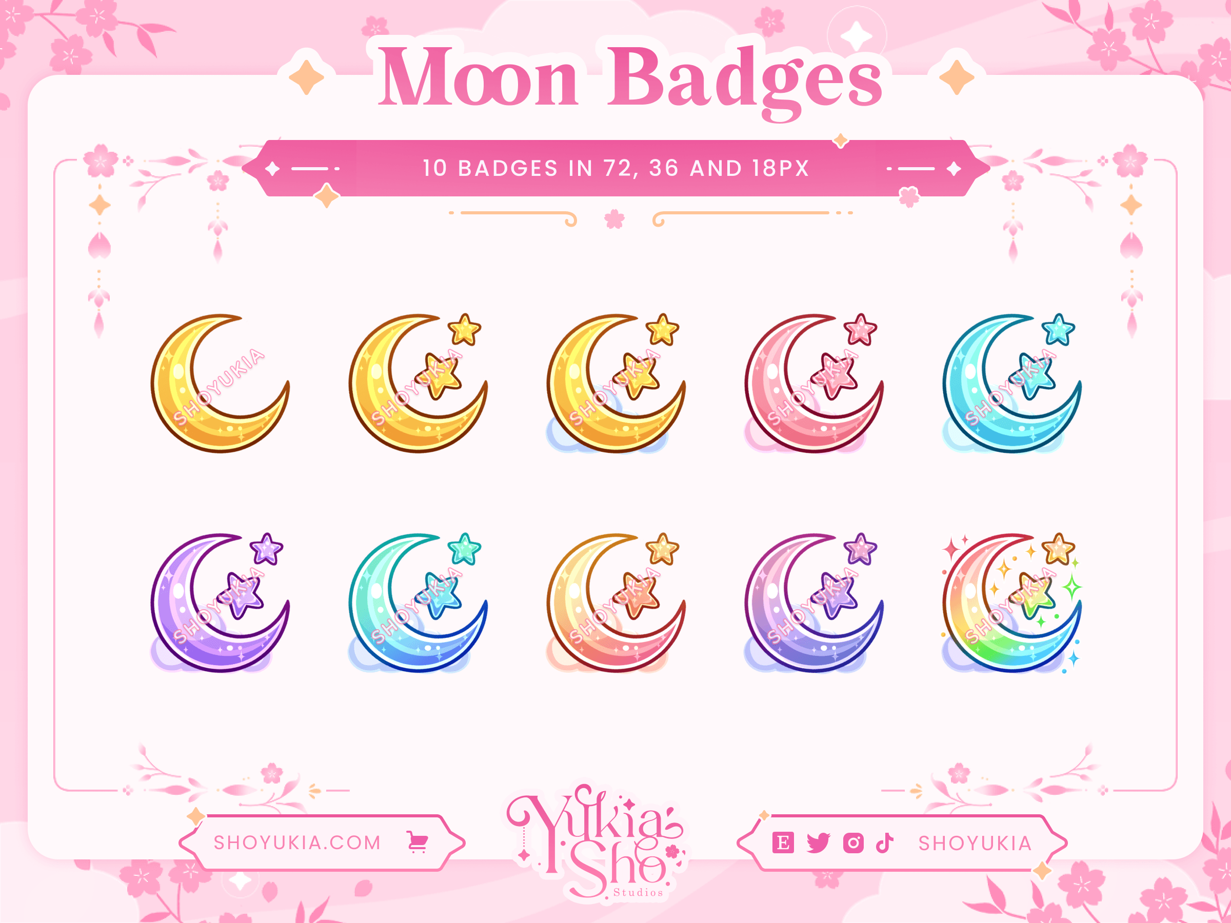 Moon Twitch Sub Badges – Yukia Sho Studios Ltd.