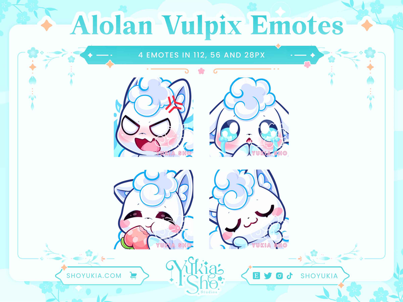 PKMN Alolan Vulpix Twitch Emotes – Yukia Sho Studios Ltd.