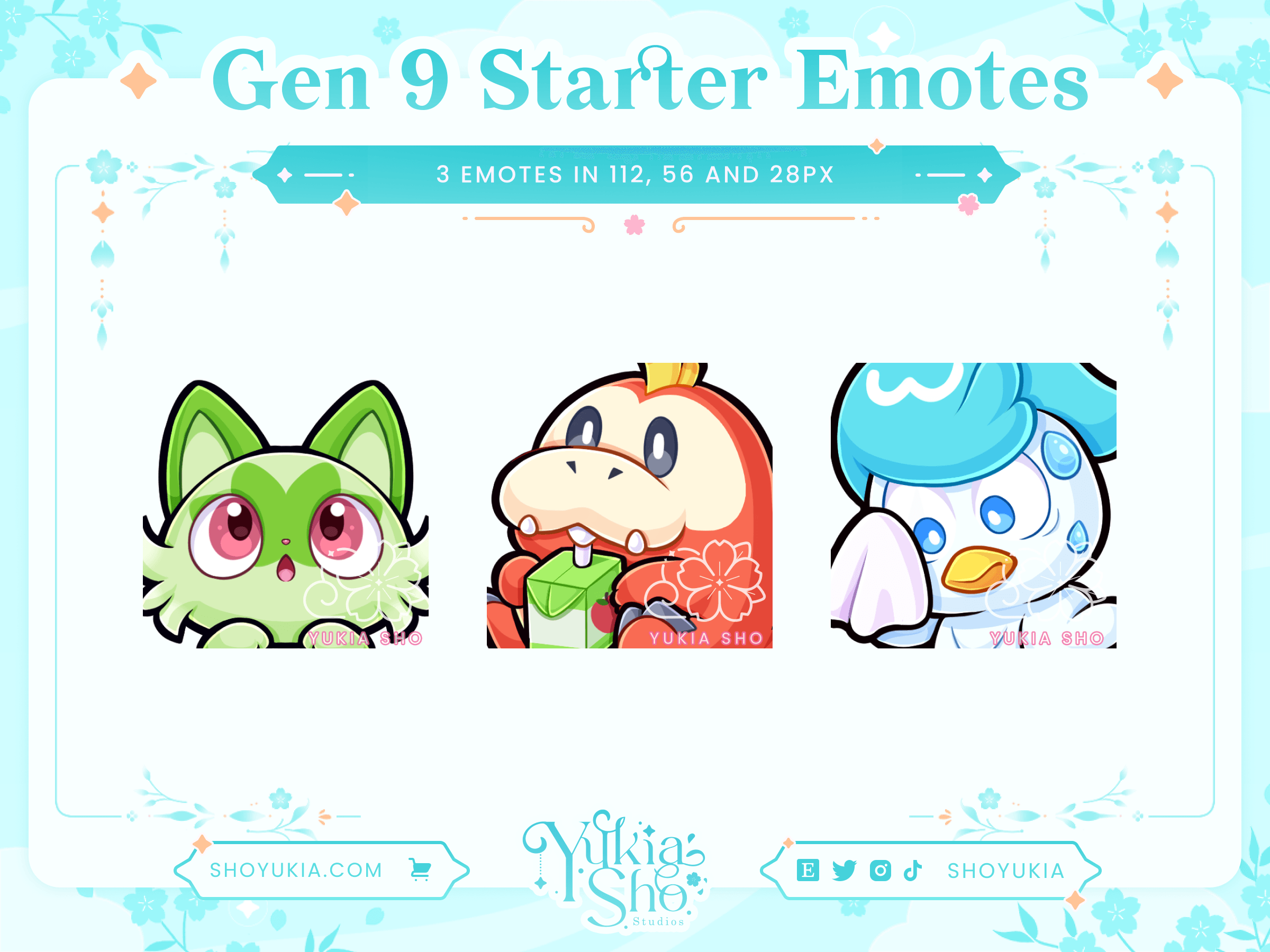 PKMN Gen 9 Starter Twitch Emotes – Yukia Sho Studios Ltd.