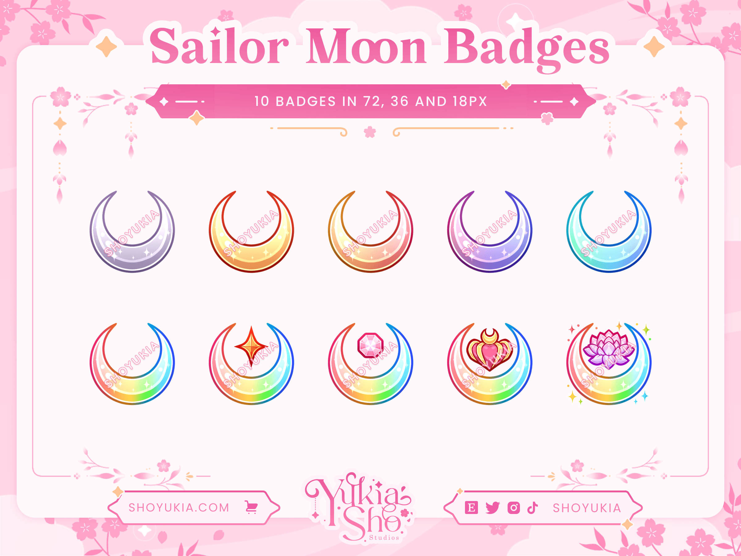 Sailor Moon Twitch Sub Badges – Yukia Sho Studios Ltd.