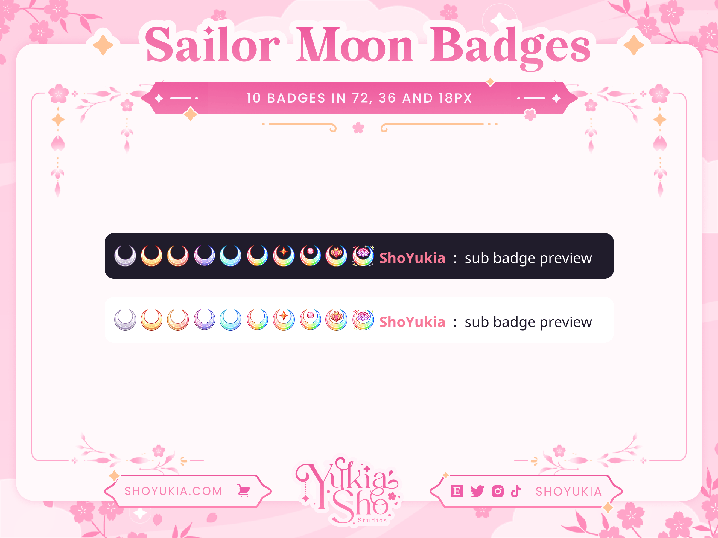 Sailor Moon Twitch Sub Badges – Yukia Sho Studios Ltd.