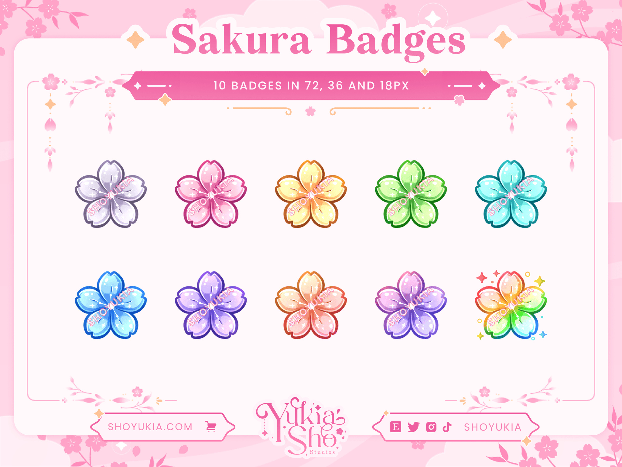Sakura Twitch Sub Badges – Yukia Sho Studios Ltd.