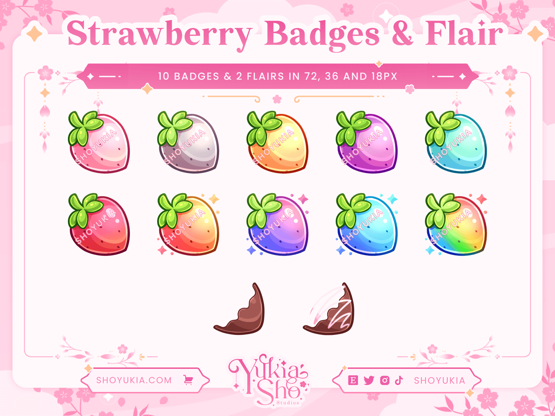 Strawberry Sub Badges & Flair – Yukia Sho Studios Ltd.