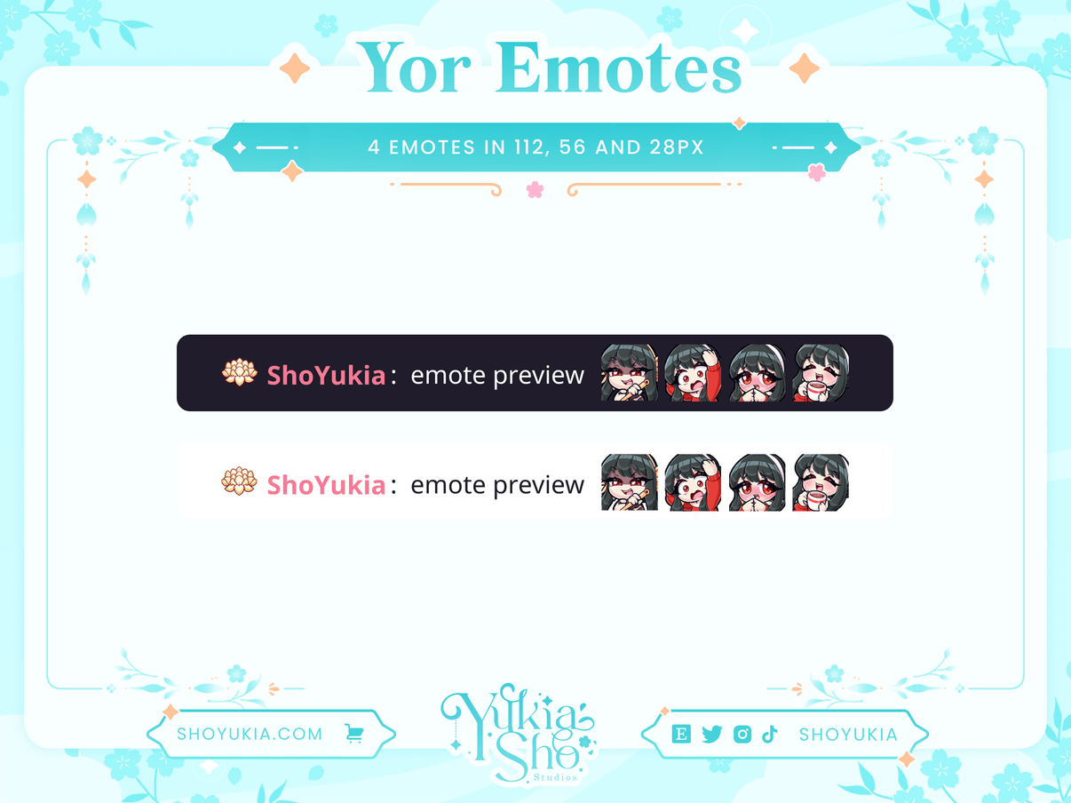 SxF Yor Twitch Emotes – Yukia Sho Studios Ltd.
