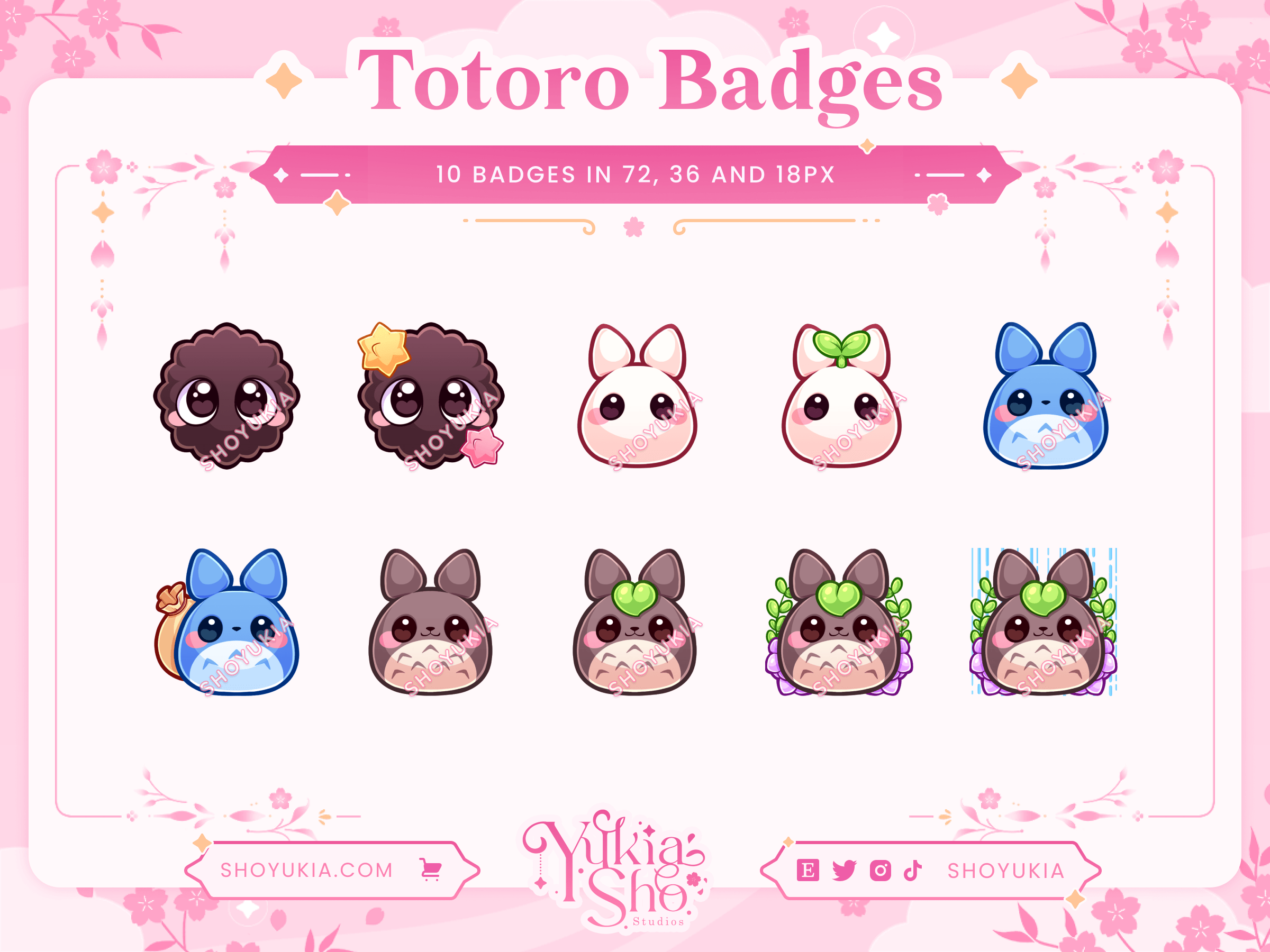 Totoro Twitch Sub Badges – Yukia Sho Studios Ltd.