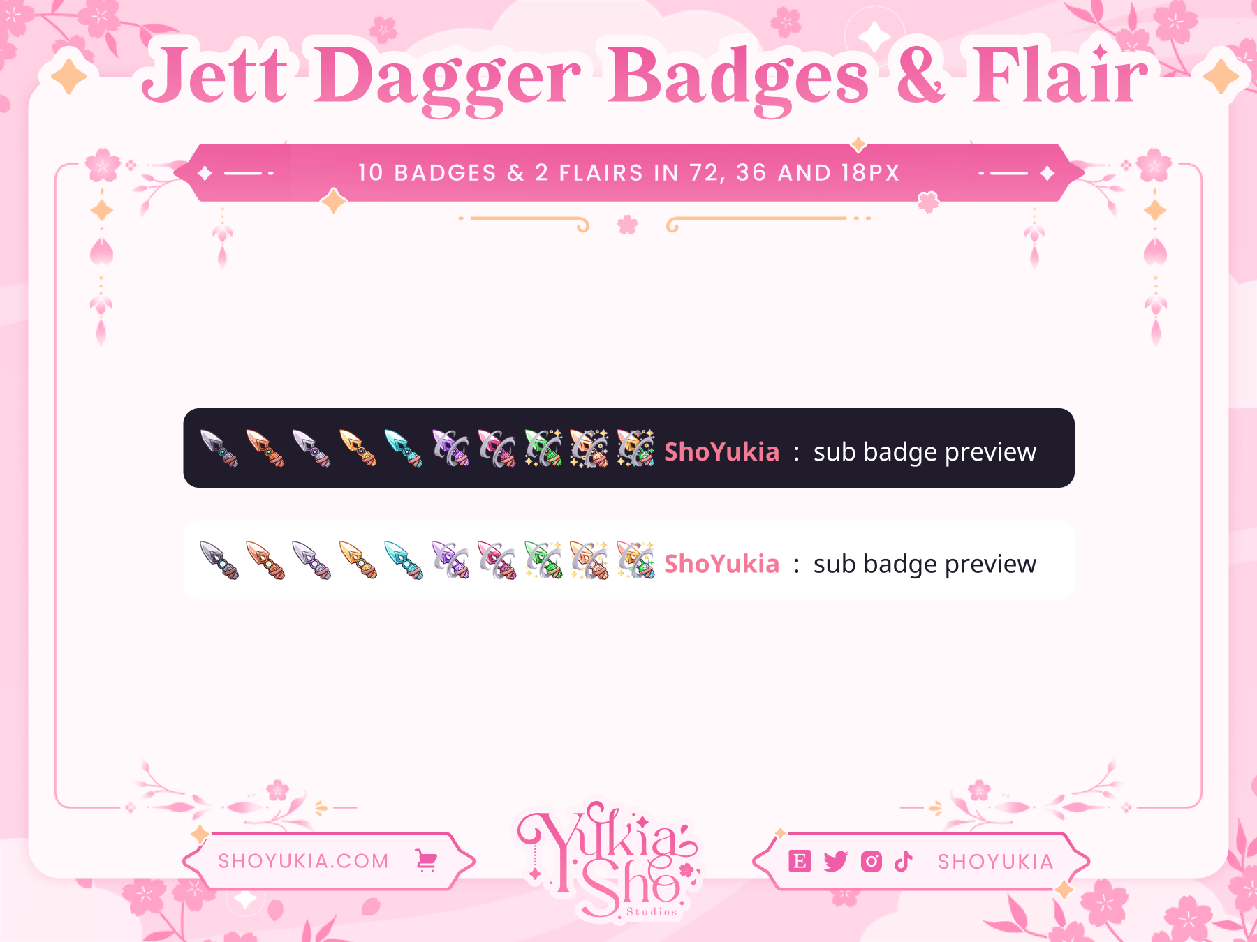 Valorant Jett Dagger Twitch Sub Badges & Flair – Yukia Sho Studios Ltd.
