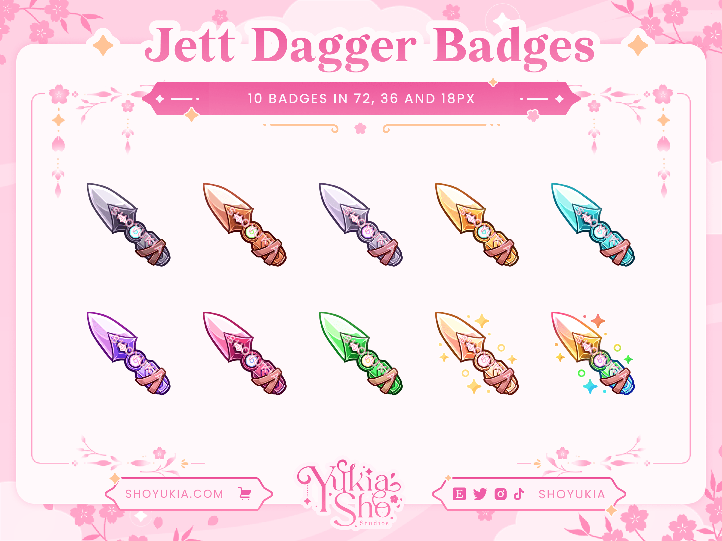 Valorant Jett Dagger Twitch Sub Badges & Flair – Yukia Sho Studios Ltd.