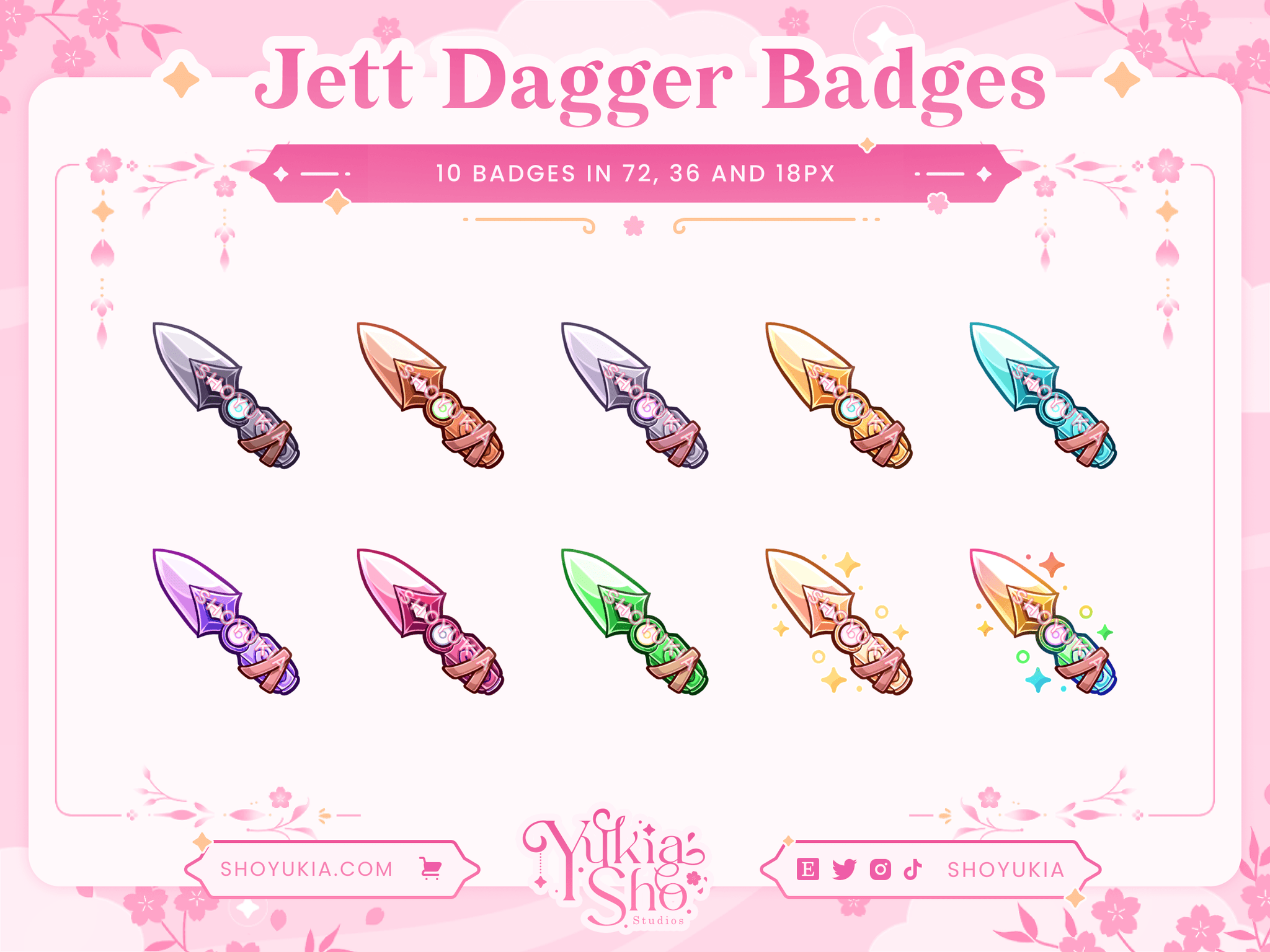 Valorant Jett Dagger Twitch Sub Badges & Flair – Yukia Sho Studios Ltd.