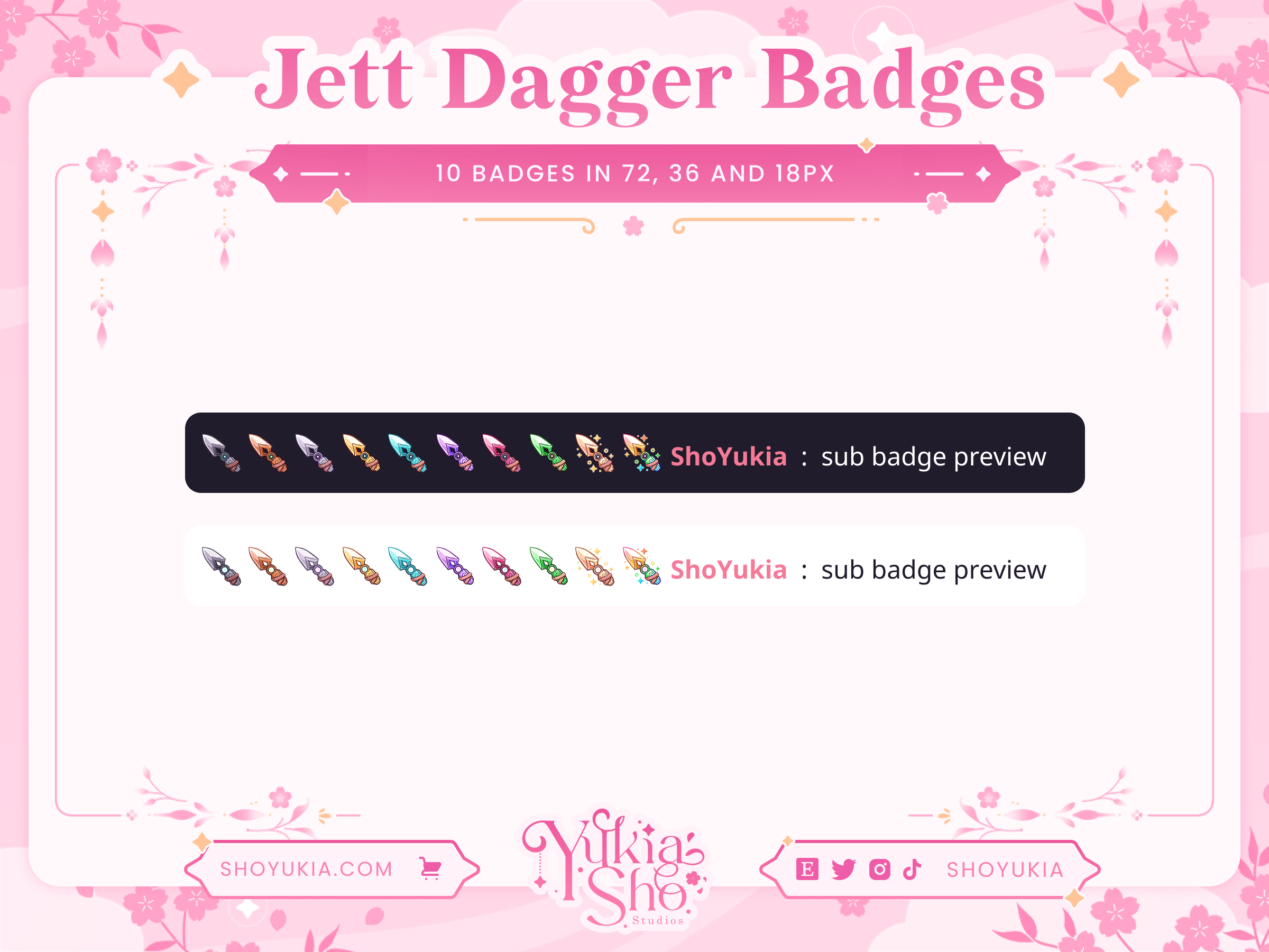 Valorant Jett Dagger Twitch Sub Badges – Yukia Sho Studios Ltd.