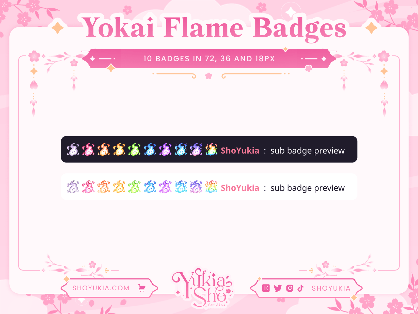 Yokai Flame Twitch Sub Badges – Yukia Sho Studios Ltd.